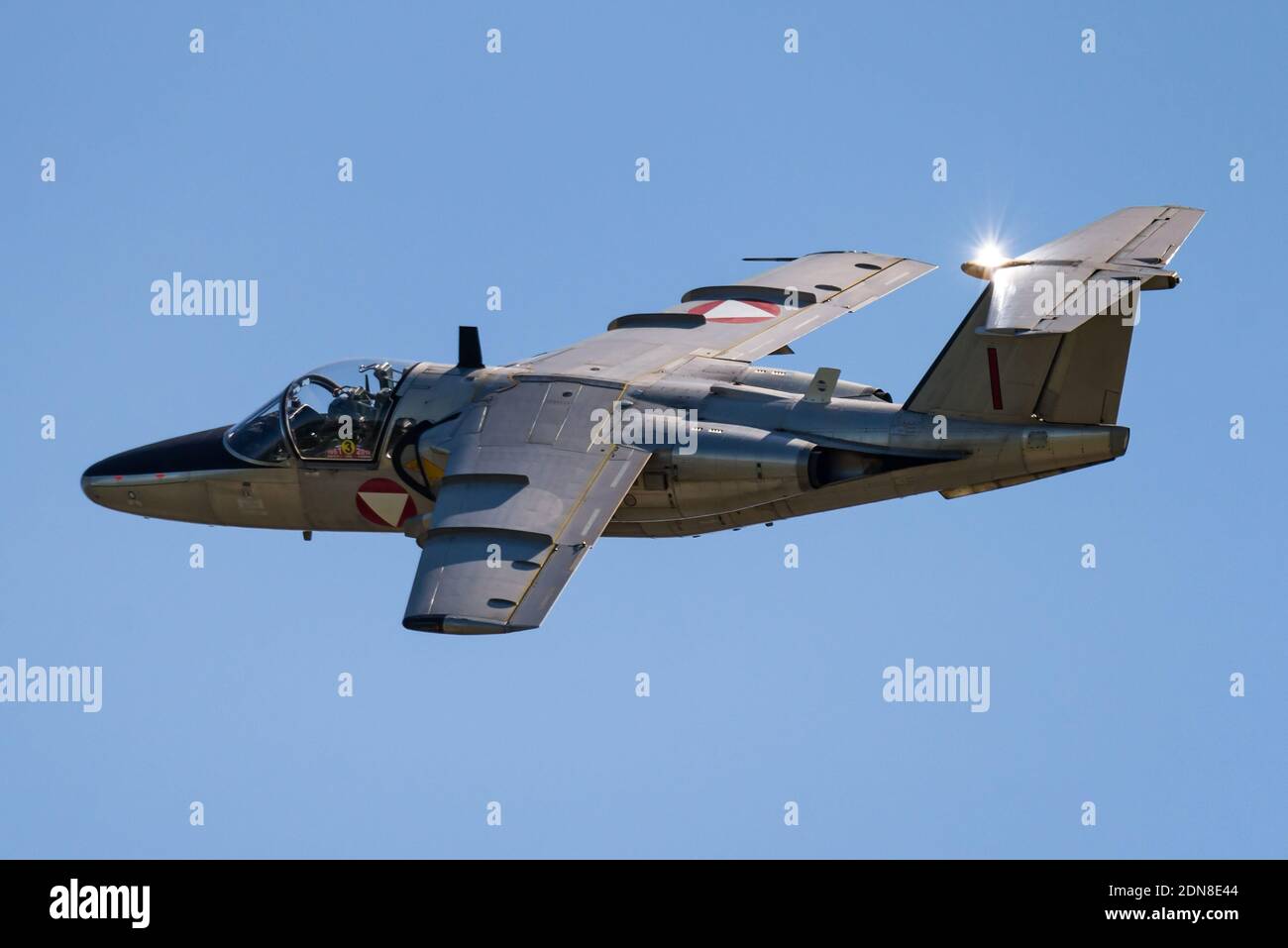 The Saab 105Ö twinjet trainer jet of the Austrian Air Force at the ...