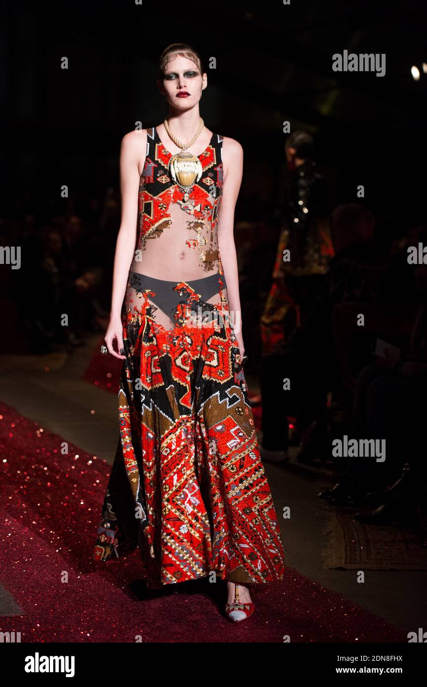 A model displays a creation for Givenchy Fall-Winter 2015/2016 ...
