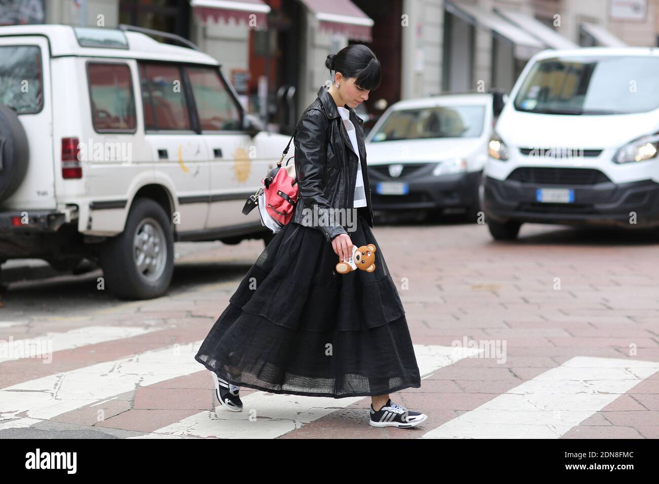 Street style, Laura Comolli (fashion blogger) arriving at Emporio ...