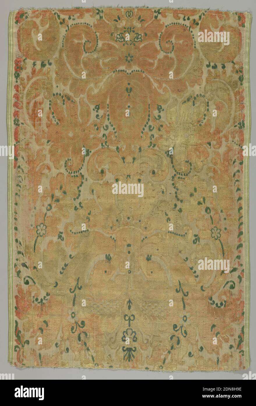Textile, Medium: silk Technique: supplementary warp forming cut pile ...