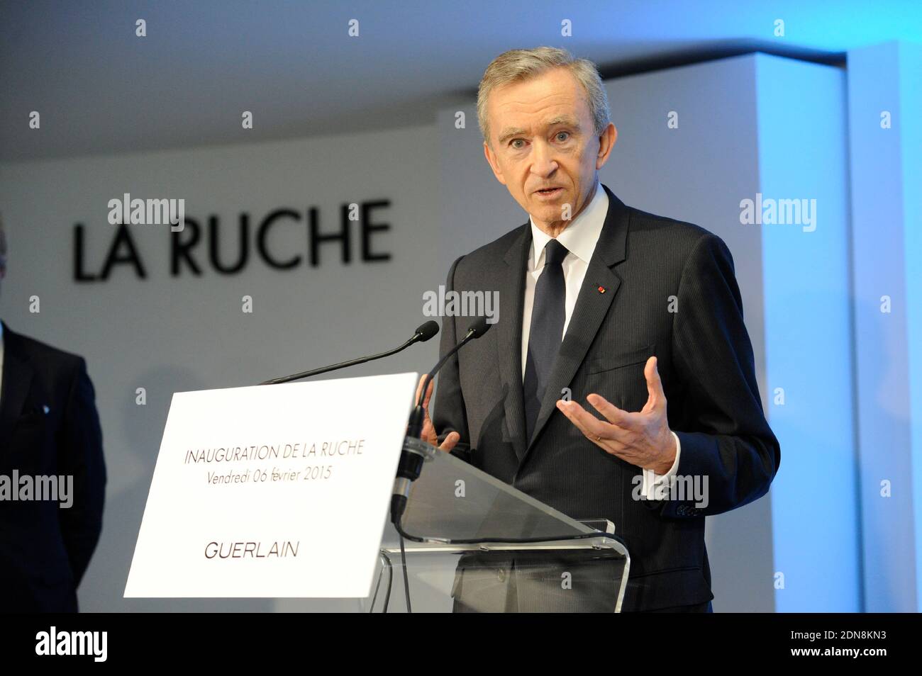 French Prime Minister Manuel Valls visits the Guerlain factory with the ...