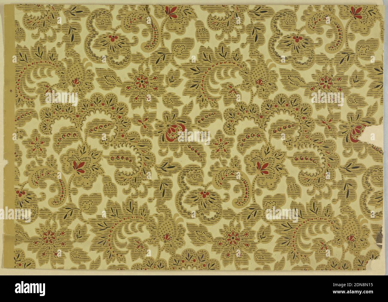 Sidewall, Machine-printed on paper, Aesthetic style design, very ...