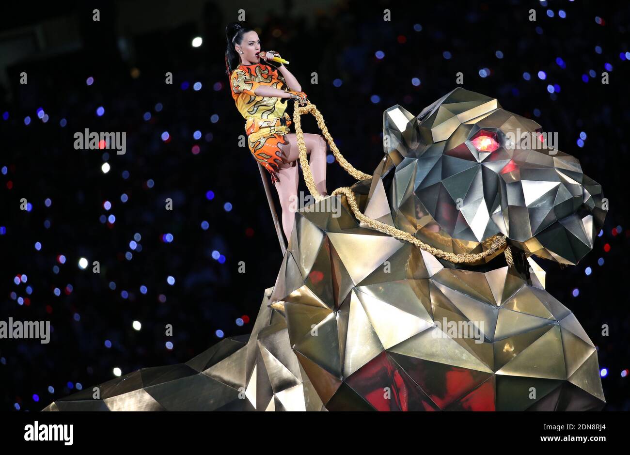 Katy Perry performs onstage during the Pepsi Super Bowl XLIX Halftime ...