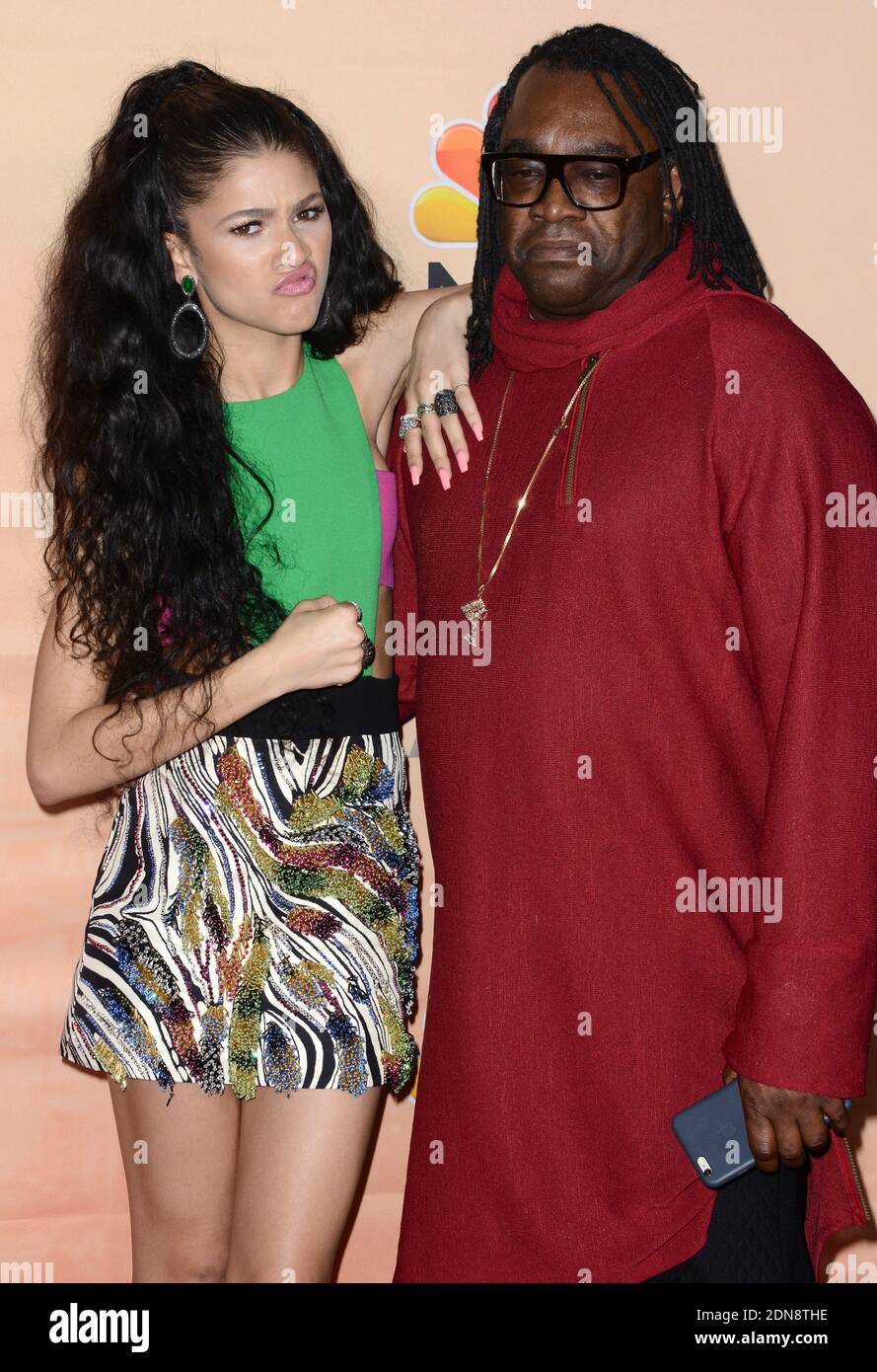 Zendaya and her father Kazembe Ajamu Coleman pose in the press room ...