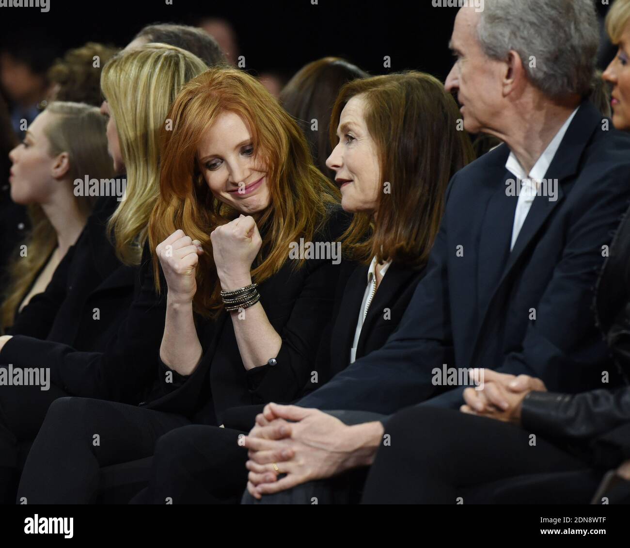 Jessica Chastain and Isabelle Huppert attending the Givenchy Fall ...