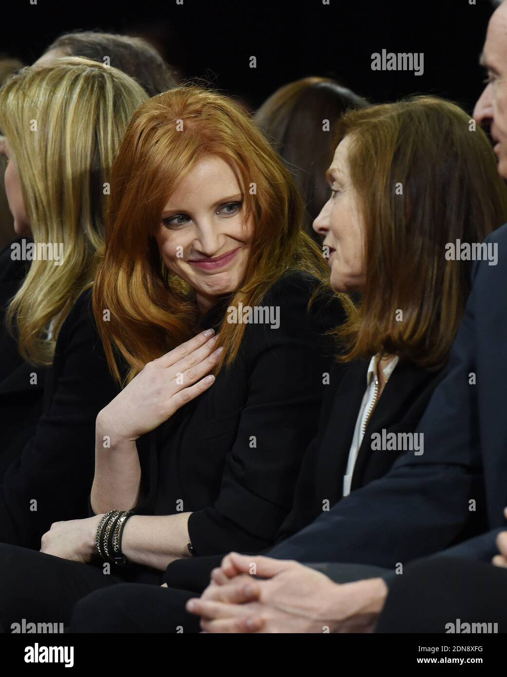 Jessica Chastain and Isabelle Huppert attending the Givenchy Fall ...
