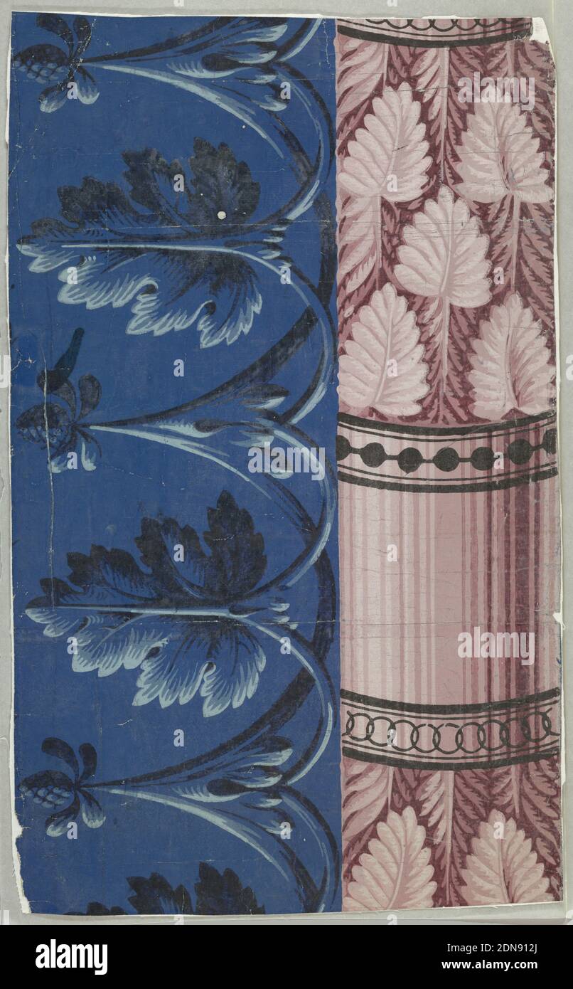 Frieze, Block-printed on handmade paper, a) Frieze: bandings, top to ...