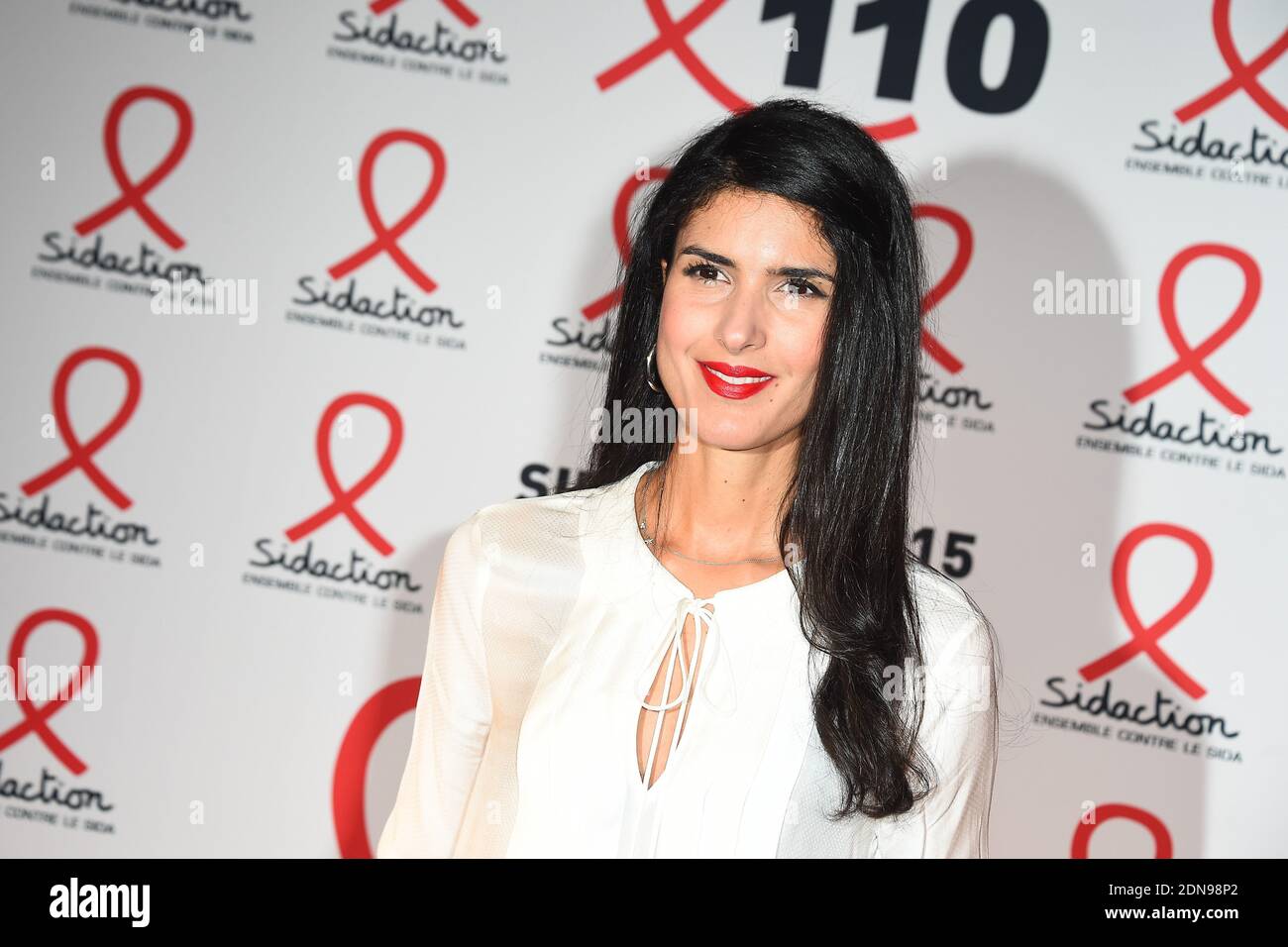 Farida posing at a photocall for the launch of the 2015 Sidaction held ...