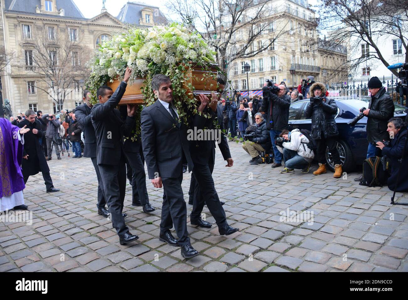 Jacques Chancel funeral ceremony at the Saint-Germain-des-Pres church ...