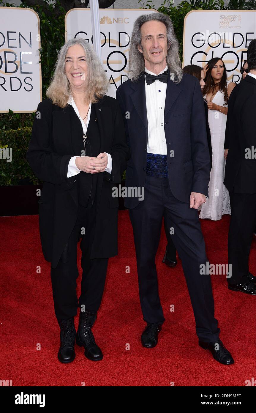Lenny Kaye and Patti Smith arriving at the 72nd annual Golden Globe ...