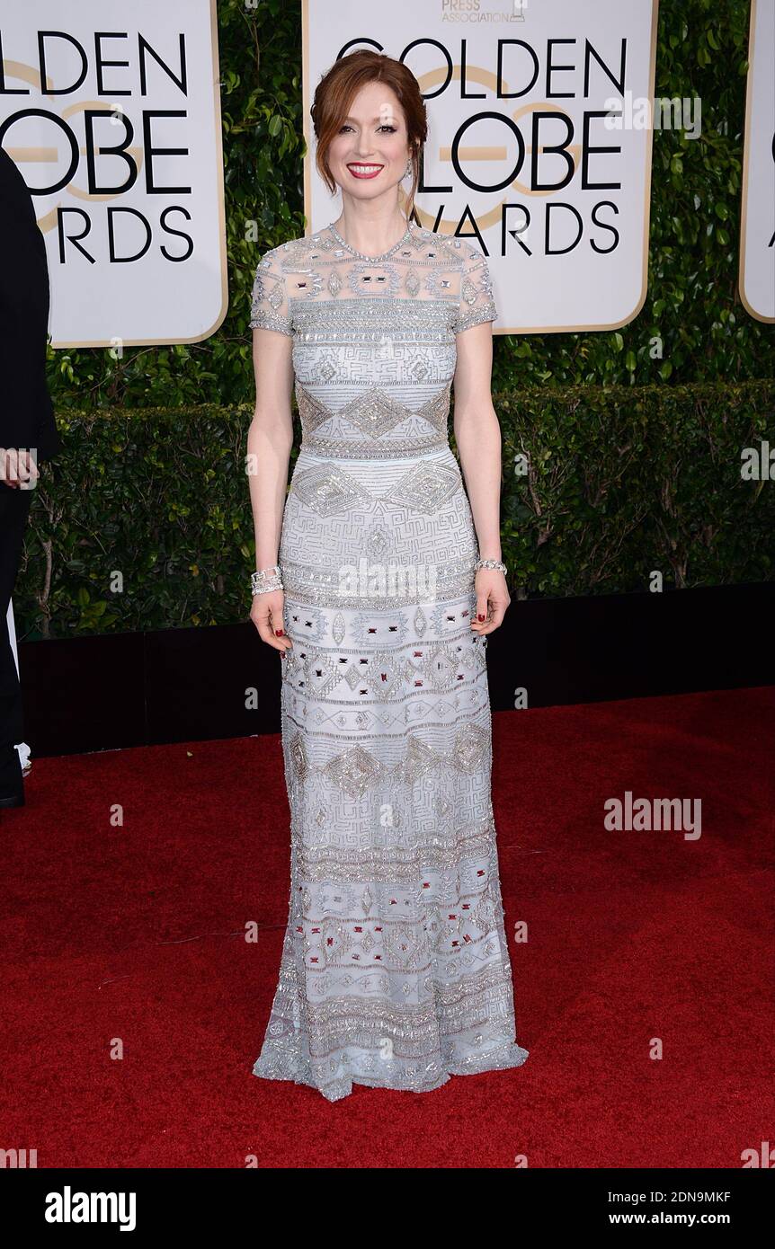 Ellie Kemper arriving at the 72nd annual Golden Globe Awards held at ...