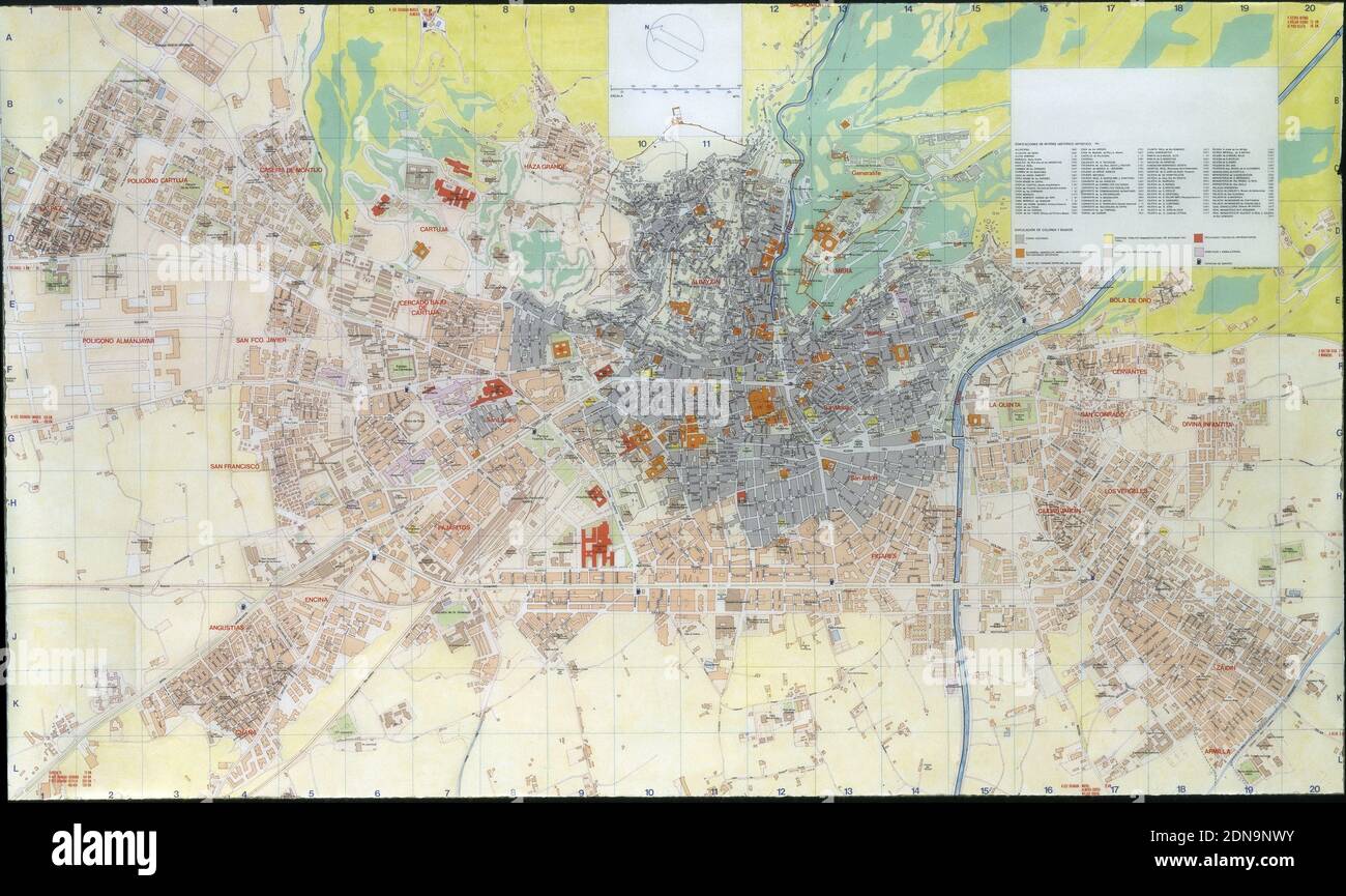 PLANO DE LA CIUDAD DE GRANADA - 1985 Stock Photo - Alamy