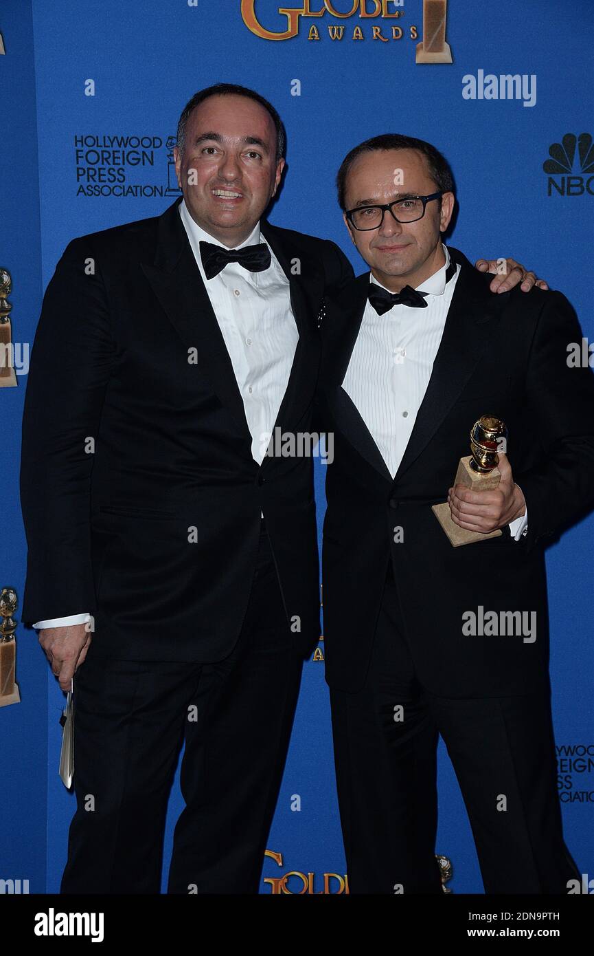 Alexander Rodnyansky and Andrey Zvyagintsev posing in the press room at ...