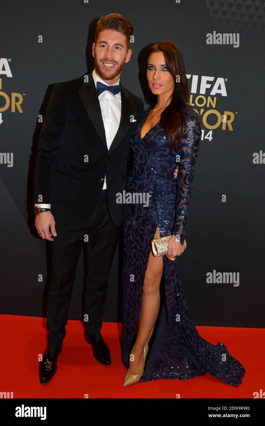 Spain's Sergio Ramos and wife during a Red Carpet before the Ballon D ...