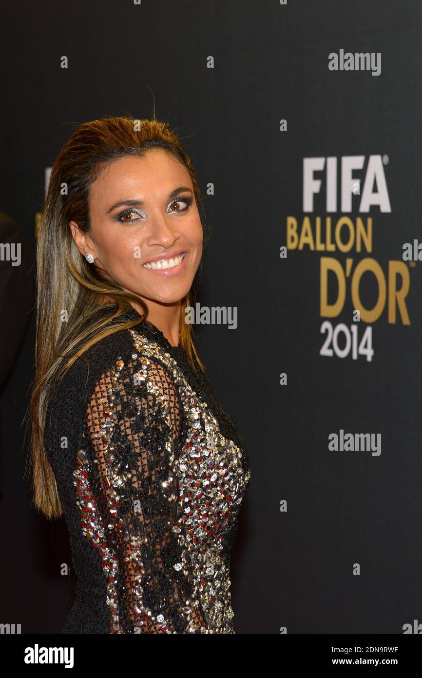 Brazil's player Marta during a Red Carpet before the Ballon D'Or 2014 ...