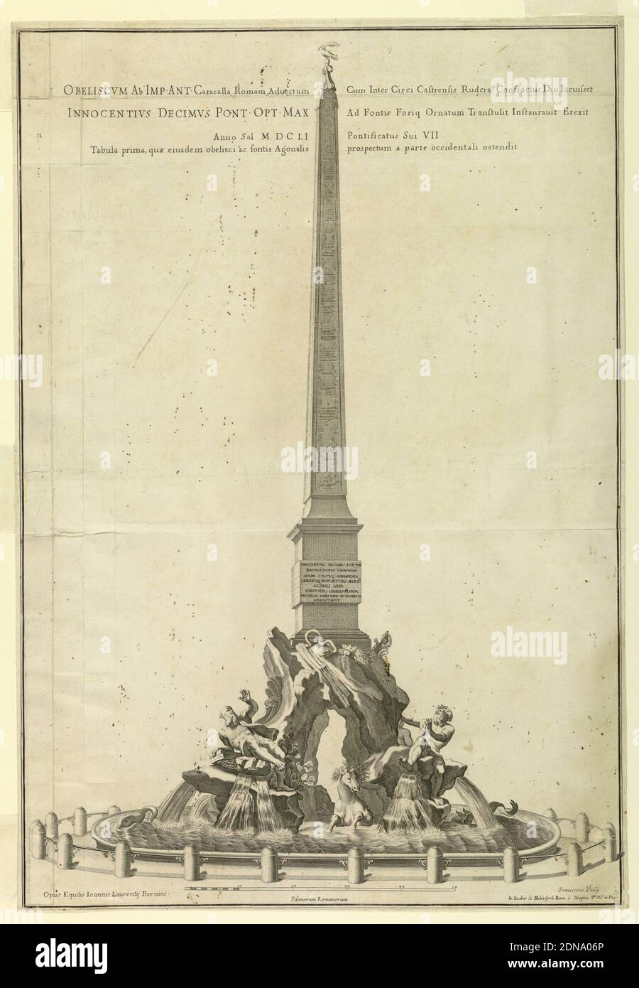 Bernini's Fountain of the Four Rivers, Francois de Poilly the younger ...