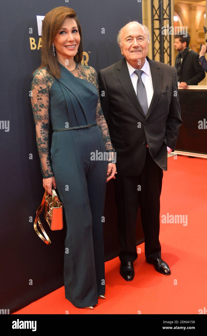 FIFA's President Sepp Blatter and wife arriving at the FIFA Ballon d’Or ...