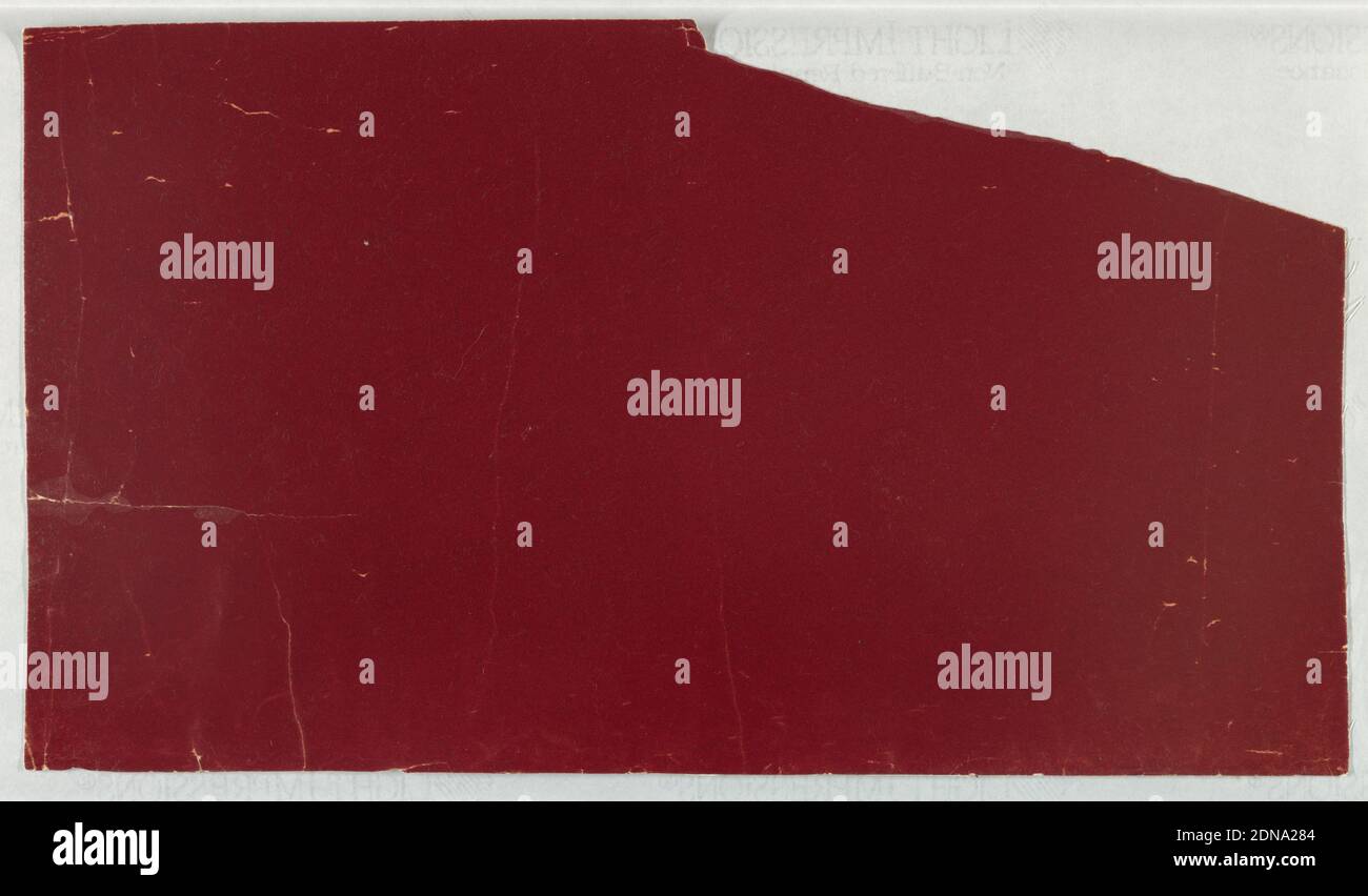 Sidewall, Flocked paper, Deep red wool flock covering entire surface ...