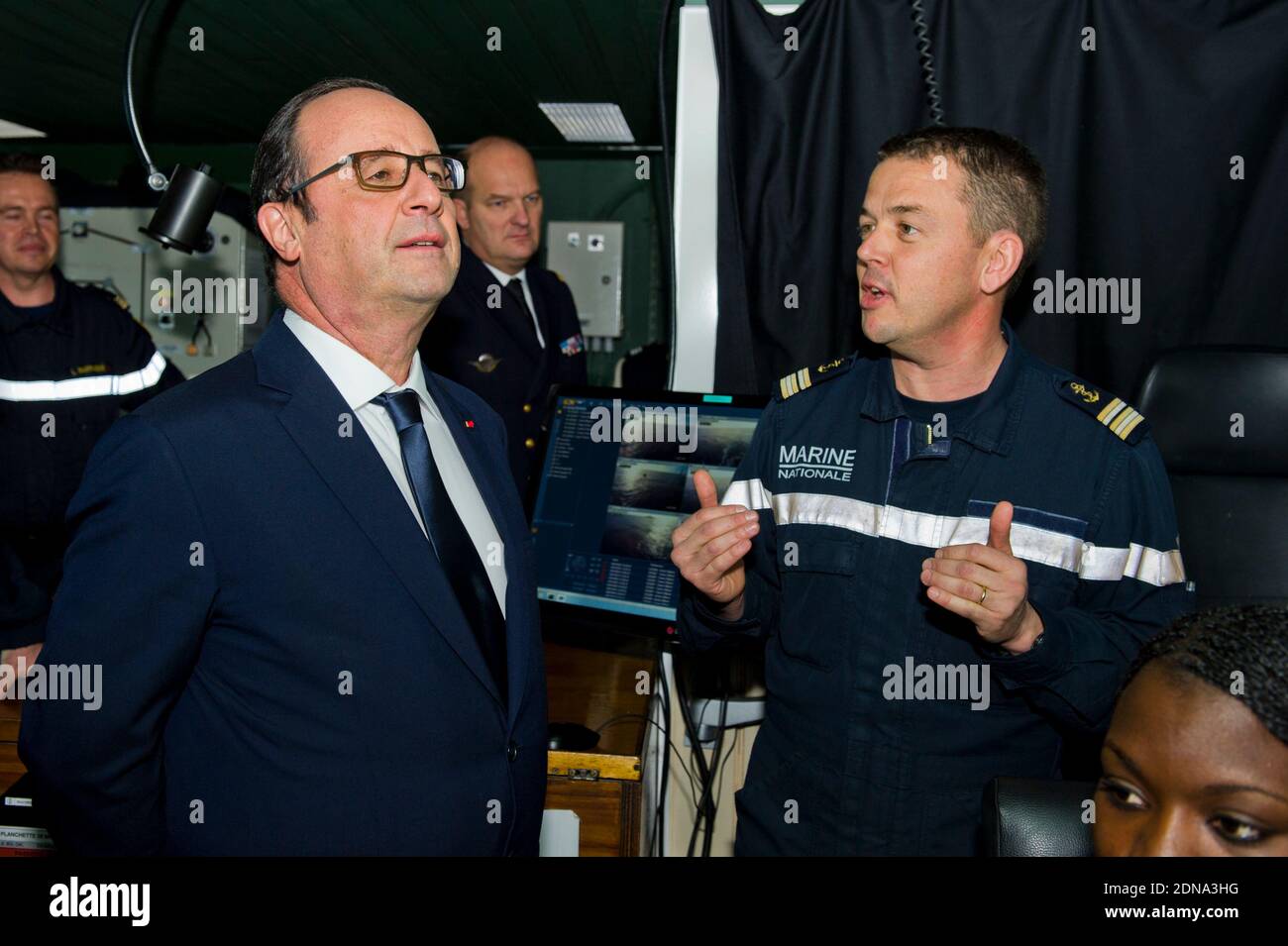 French President Francois Hollande French aircraft carrier Charles de ...
