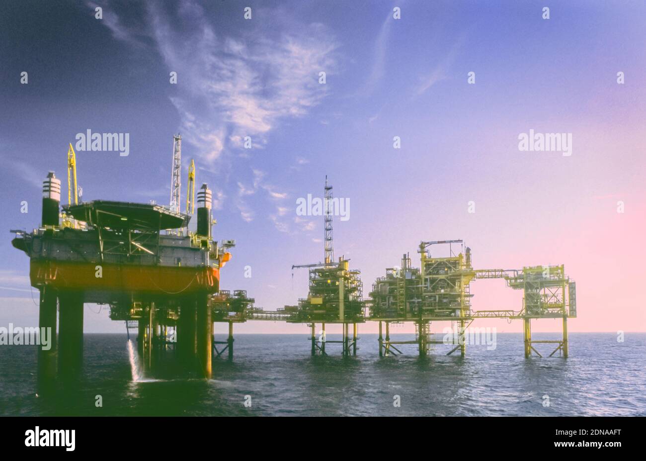 A Maintenance Rig Alongside An Oil Platform Complex Stock Photo - Alamy