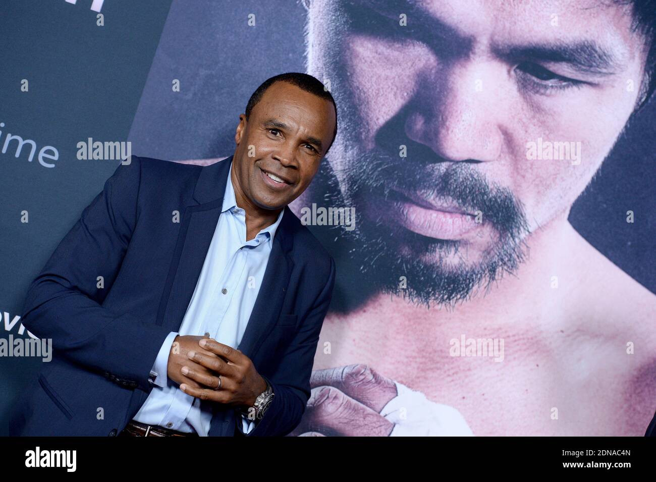 Sugar Ray Leonard attends the premiere of Manny at TCL Chinese Theatre ...