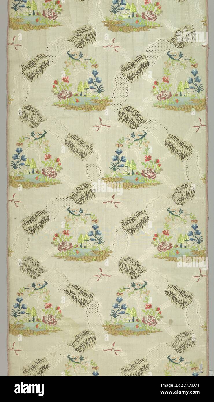 Textile, Medium: silk Technique: compound weave with supplementary weft ...