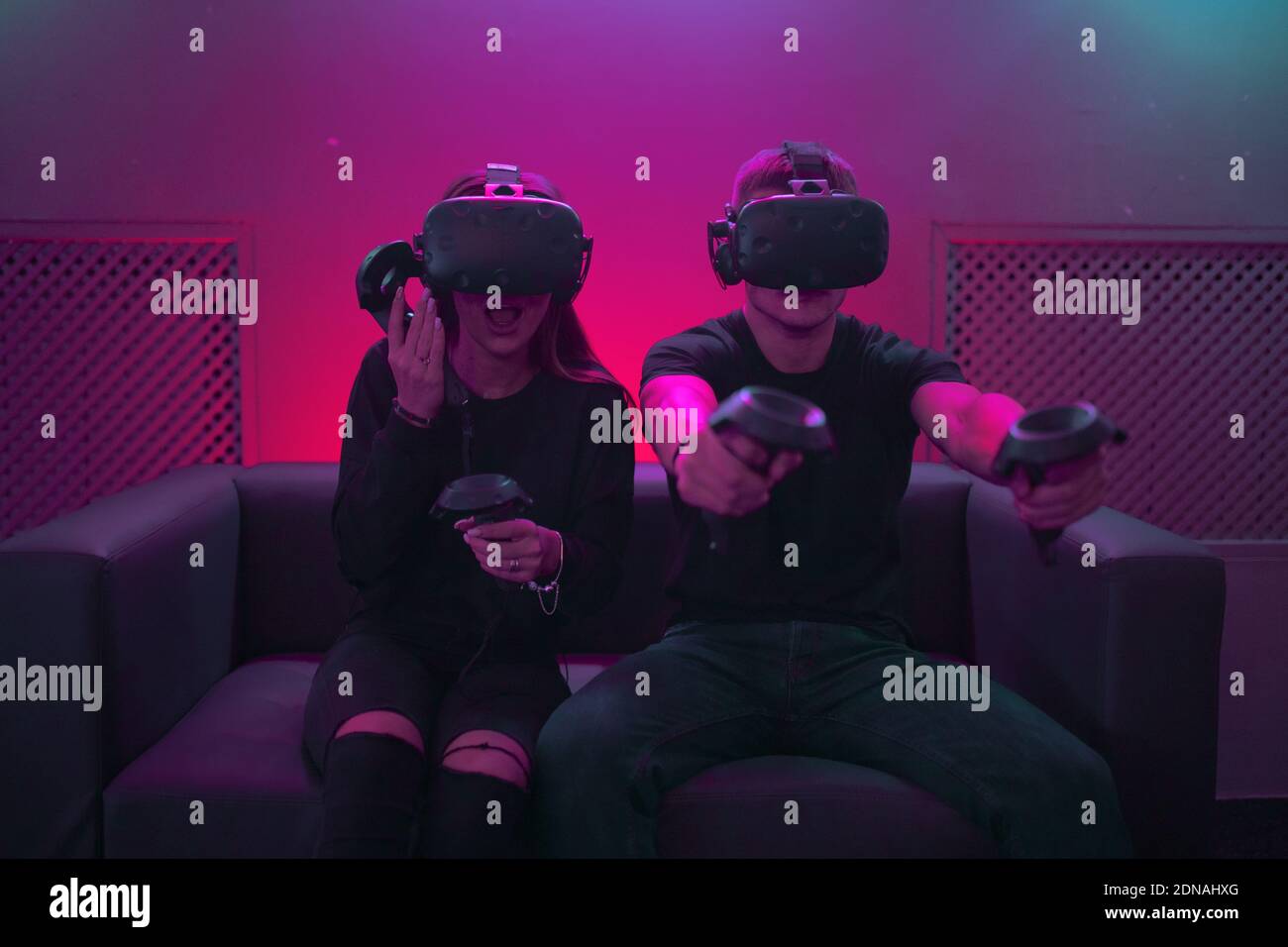 Emotions in VR. Augmented and virtual reality Stock Photo - Alamy