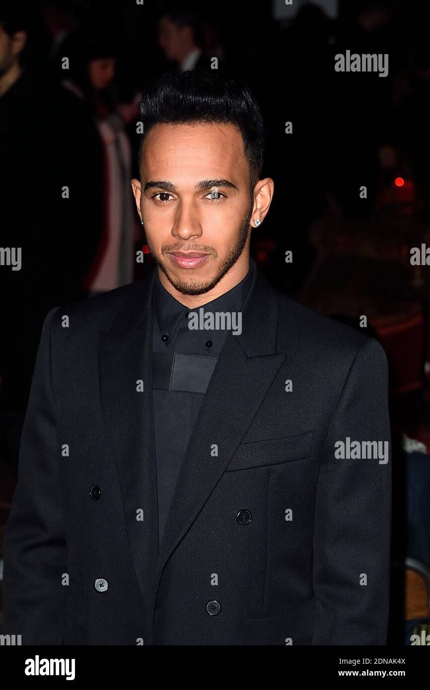 Lewis Hamilton attending Givenchy's Fall-Winter 2015/2016 men's ...
