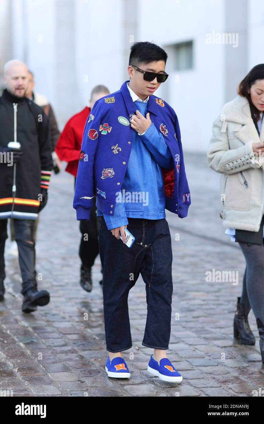 Street style, Declan Chan arriving at Kenzo Fall-Winter 2015-2016 ...