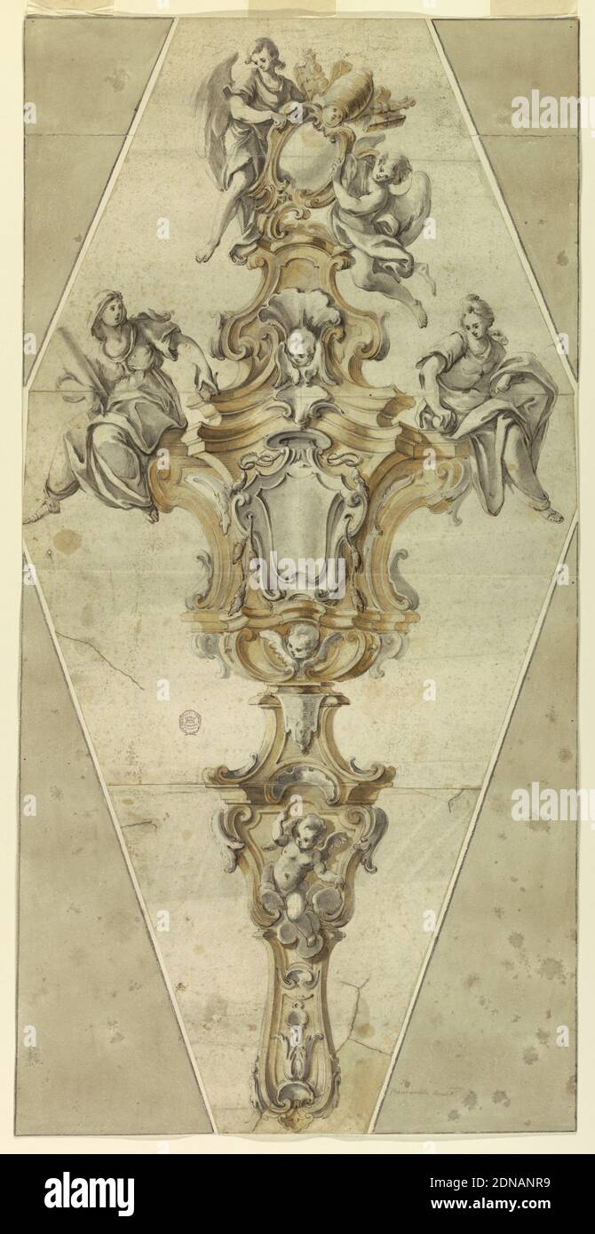 Scepter for Papal Ceremonies, Pen and ink, brush and watercolor on ...