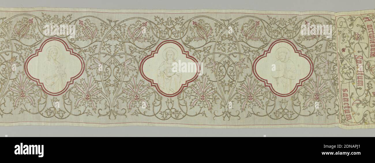 Altar frontal, Medium: cotton, linen, silk, metallic thread Technique ...