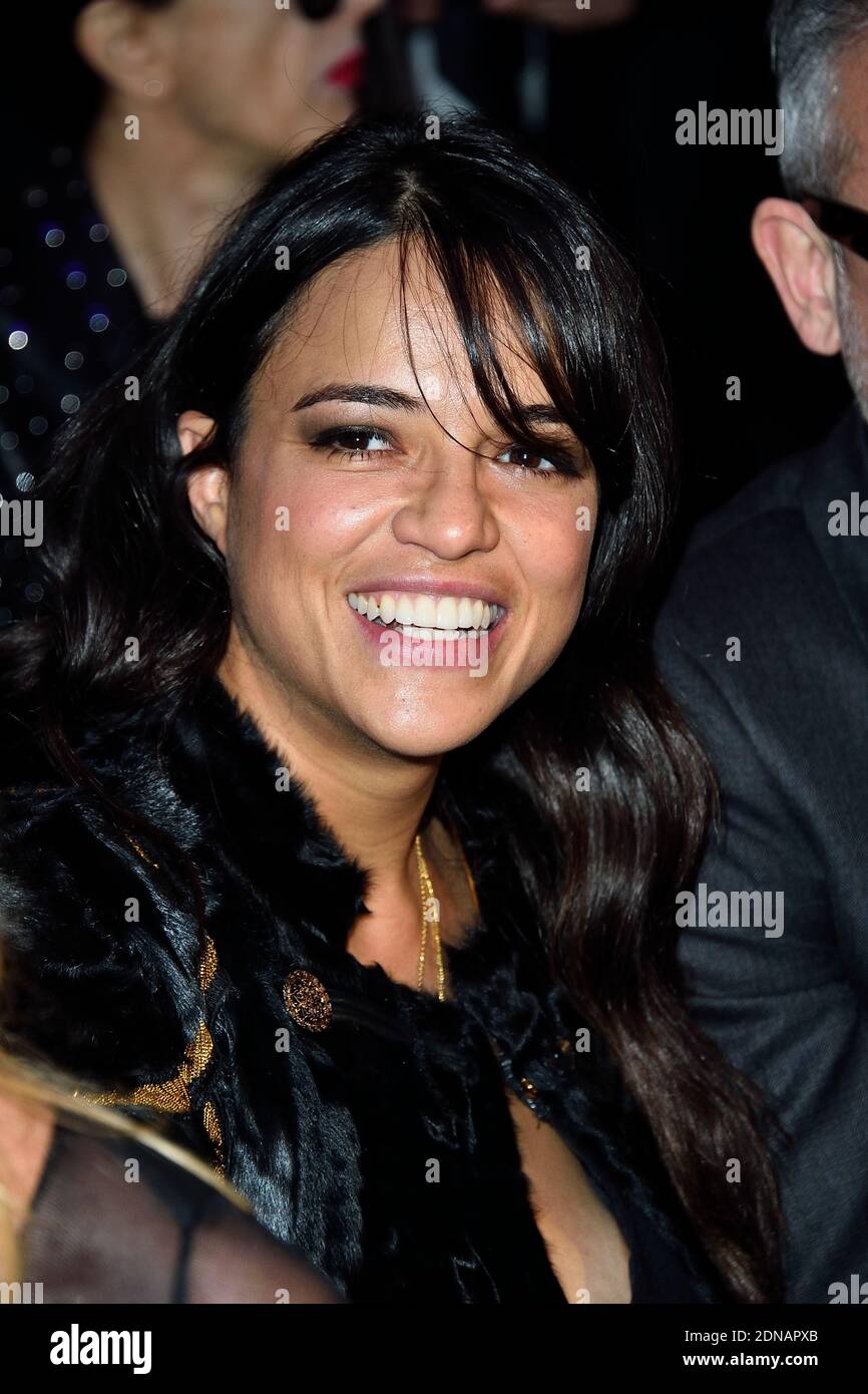 Michelle Rodriguez attending Versace's Spring-Summer 2015 Haute Couture ...