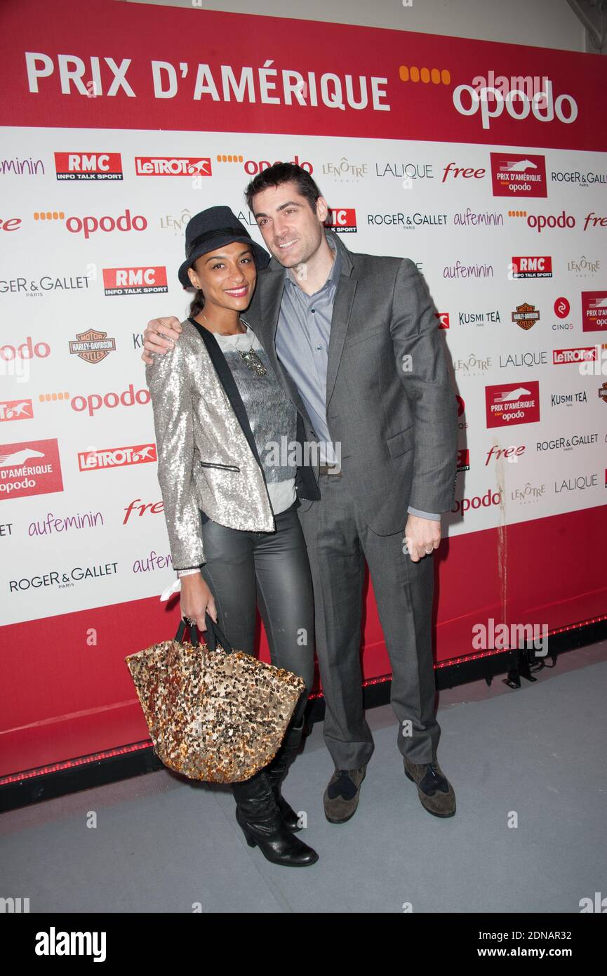 Gil Alma and his girlfriend Aminata attend the 94th Prix d'Amerique ...