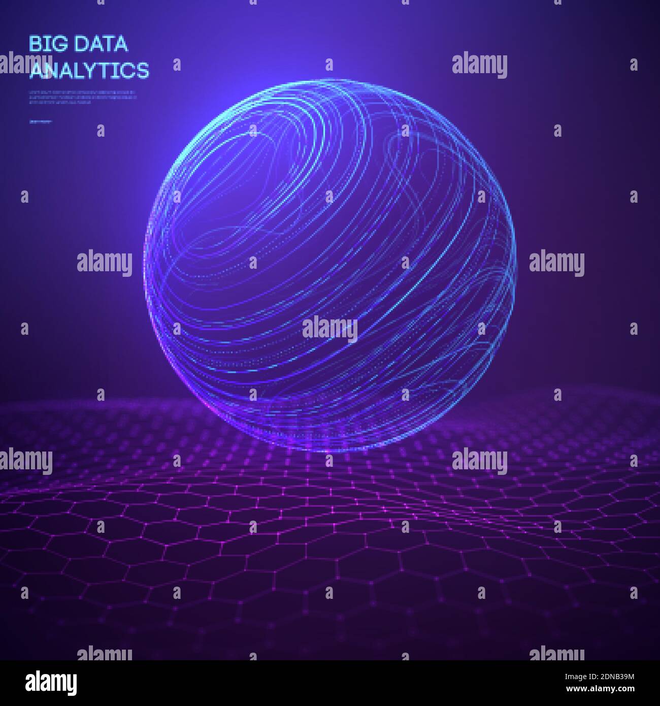 Linear sphere flow abstract geometric background. Vector data global ...