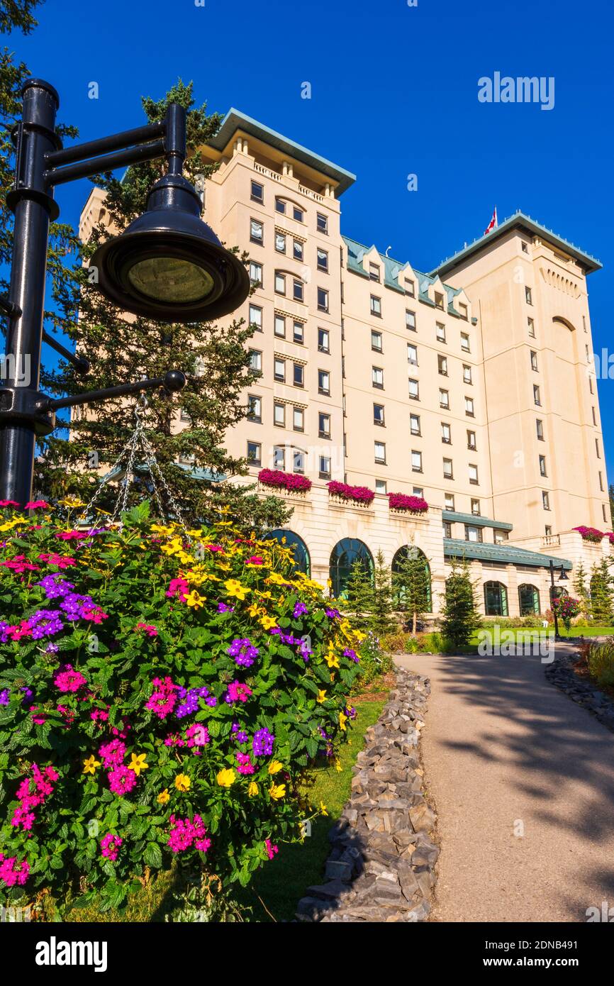 Flowers at the Chateau Lake Louise, Banff National Park, Alberta ...