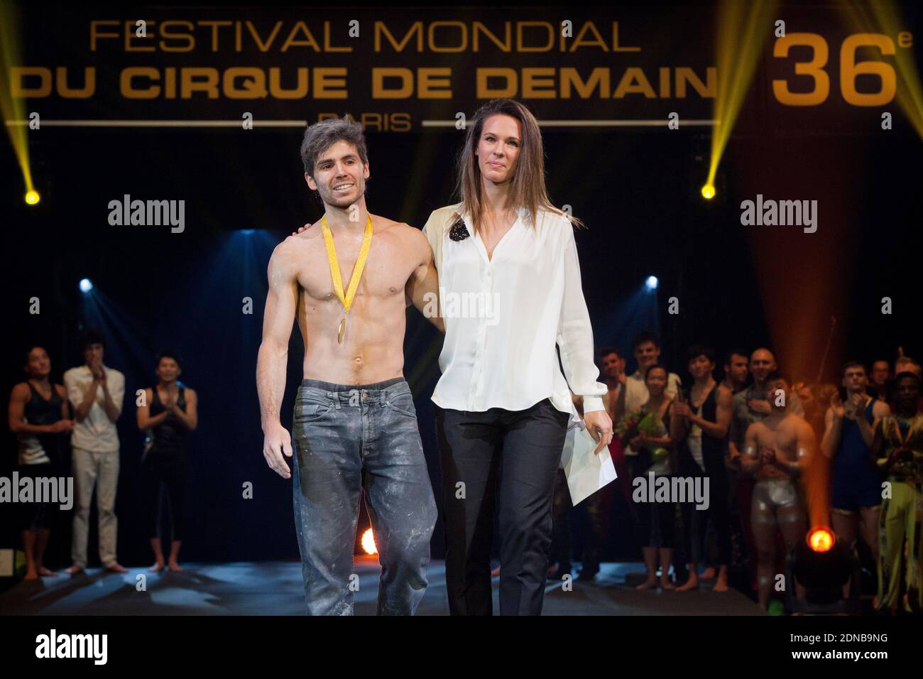 Lorie Pester gives a gold medal to Jimmy Gonzalez during the 36th ...
