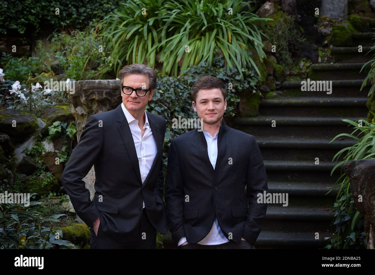 Actors Colin Firth and Taron Egerton attend the film 'Kingsman Secret ...
