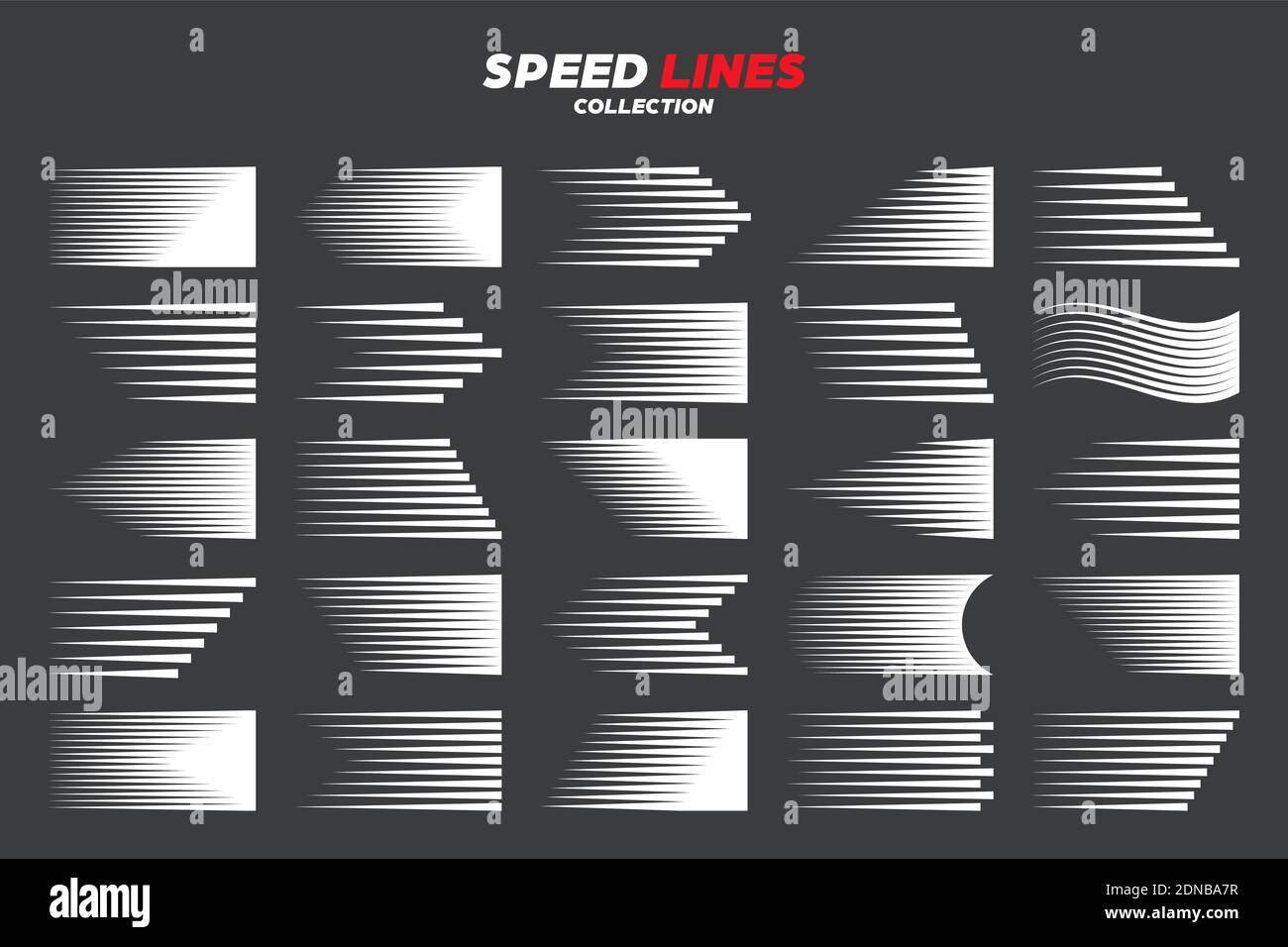 Comic speed motion lines collection. Vector illustration Stock Vector ...