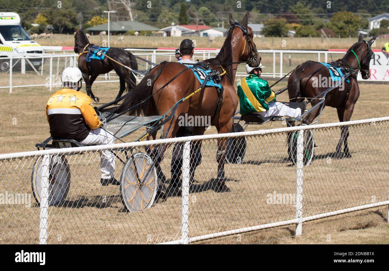 Horse Racing Trots and Harness Racing Stock Photo - Alamy