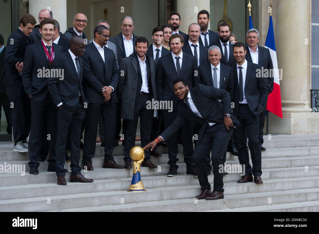 Handball French Team World Champion Tittle 2015 at the Palais de l ...