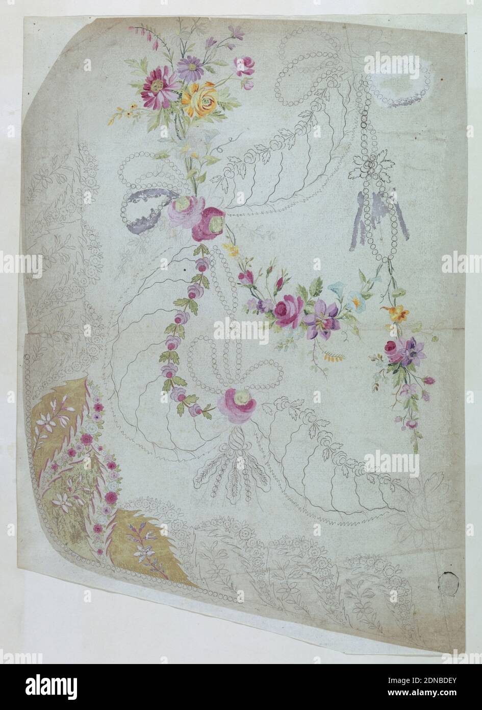 Design for the Embroidery of the Lower Front Part of an Overskirt of ...