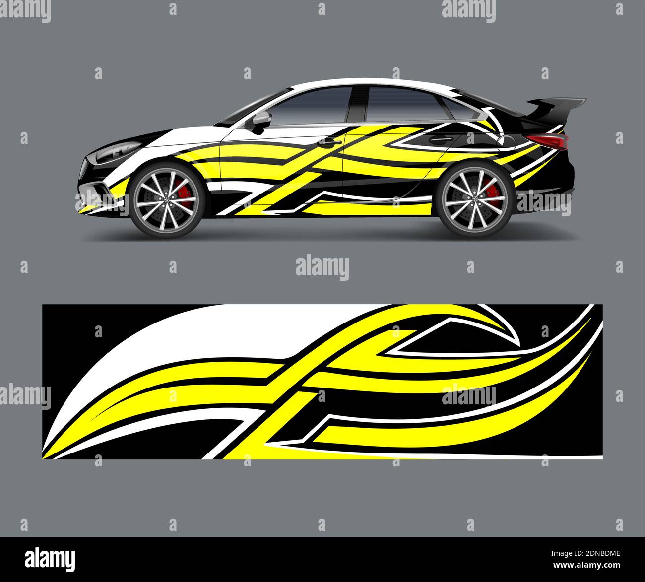 Racing Car Wrap Design Wrap Design For Custom Sport Car Stock Vector