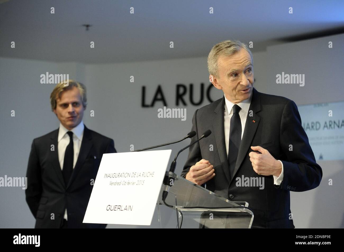 France's Bernard Arnault, Chairman of LVMH group during the visit of ...