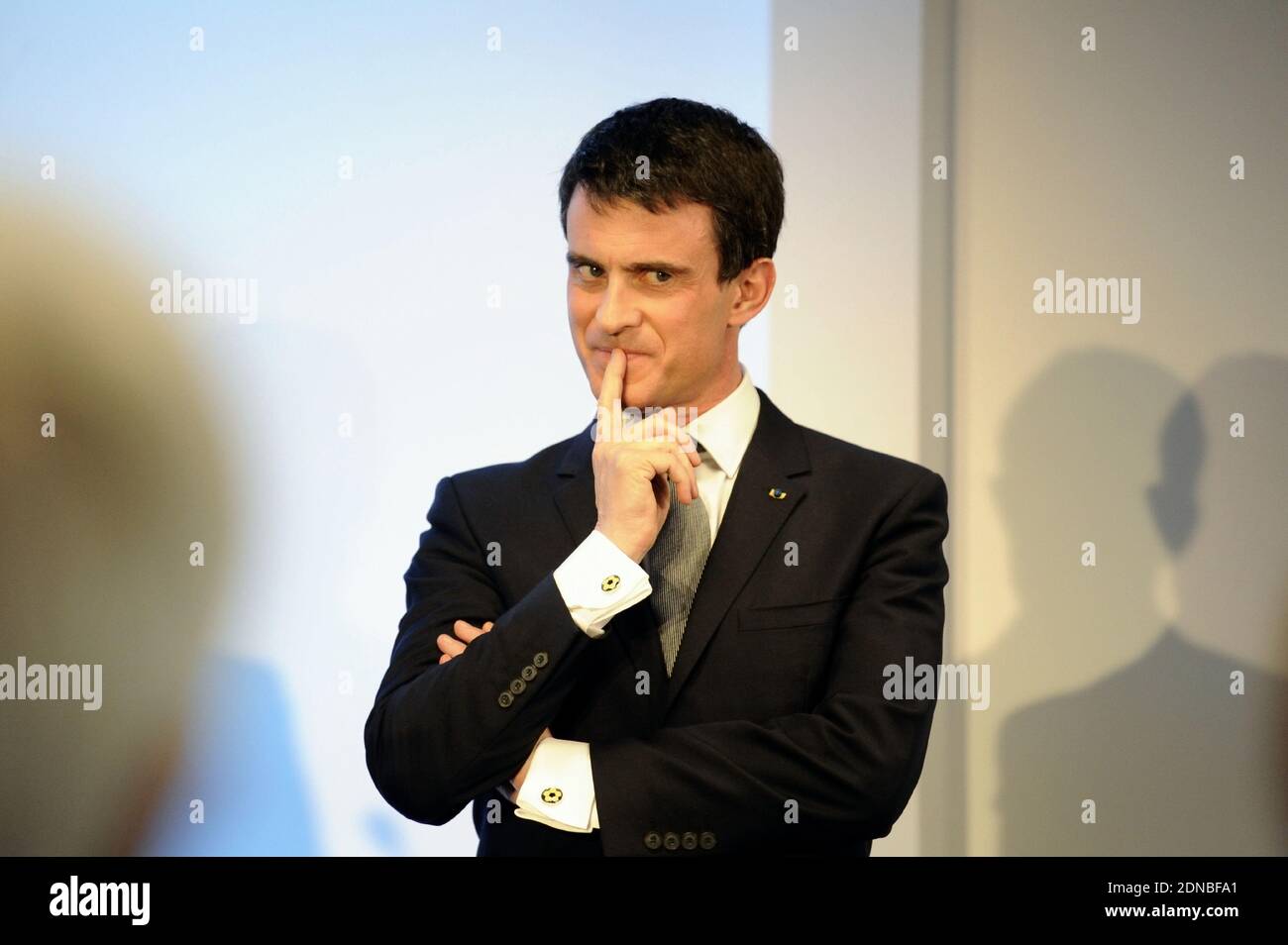 French Prime Minister Manuel Valls visit the Guerlain factory with the ...