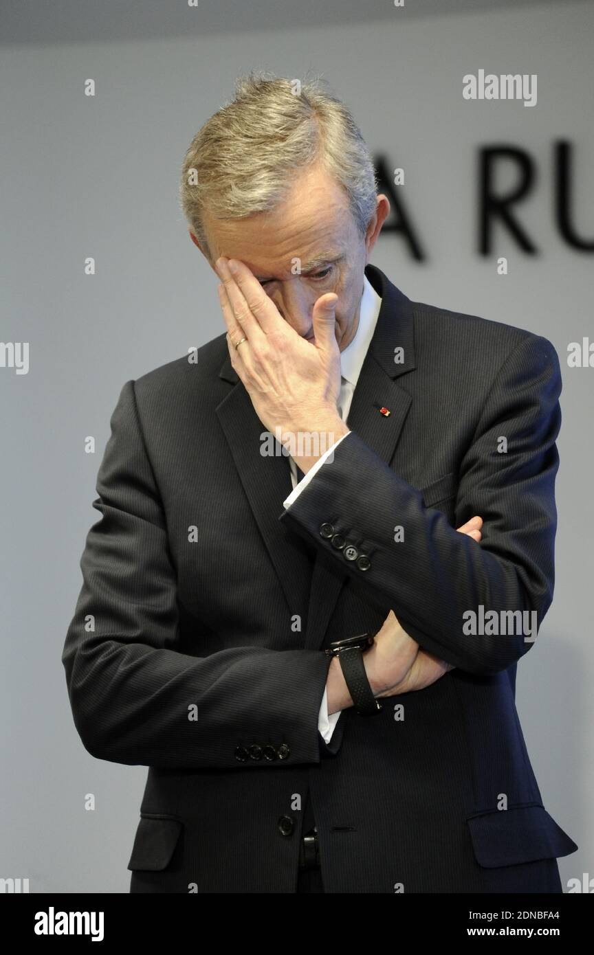 France's Bernard Arnault, Chairman of LVMH group during the visit of ...