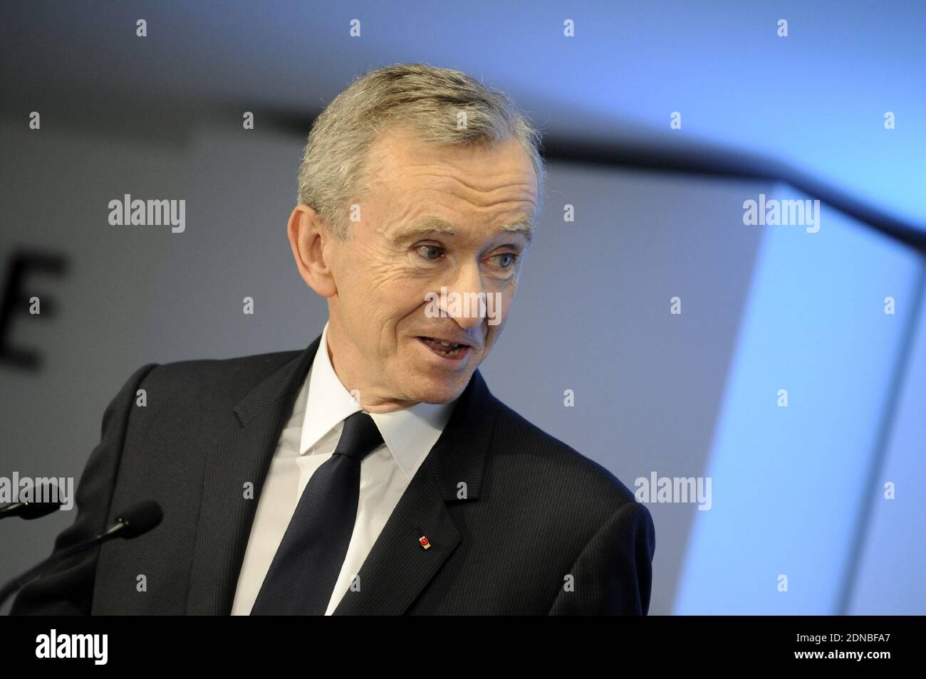 France's Bernard Arnault, Chairman of LVMH group during the visit of ...