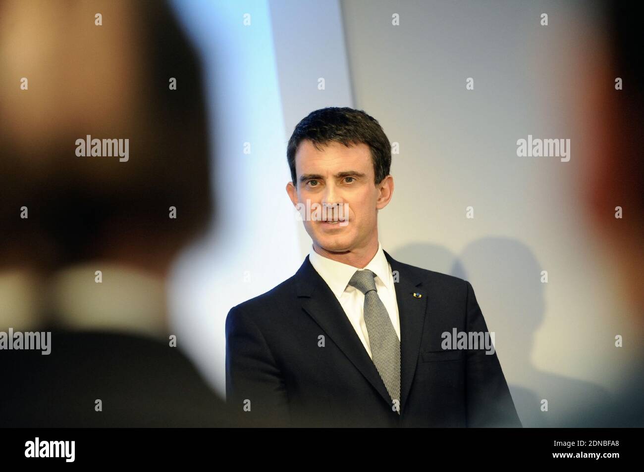 French Prime Minister Manuel Valls visit the Guerlain factory with the ...