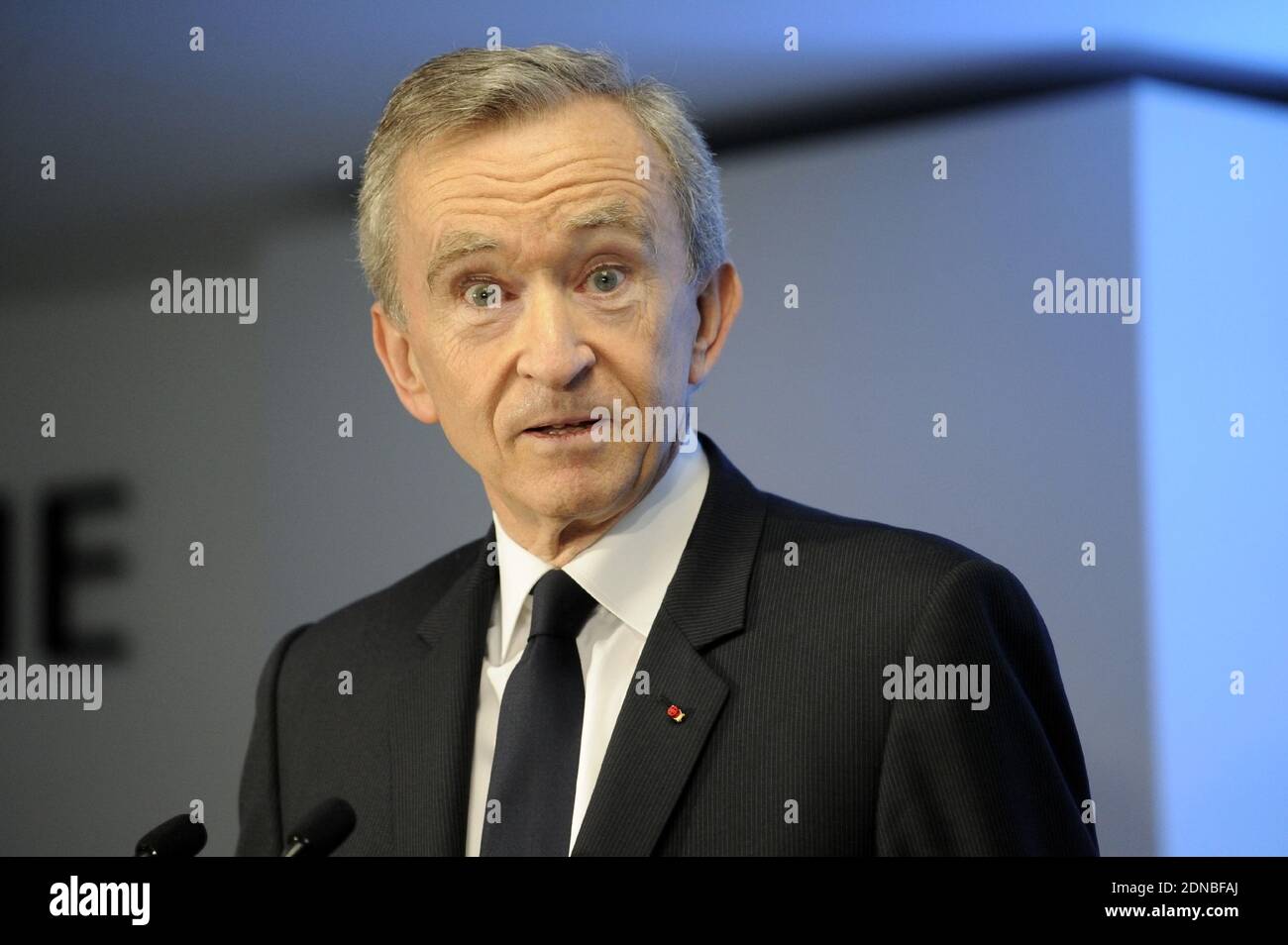 France's Bernard Arnault, Chairman of LVMH group during the visit of ...