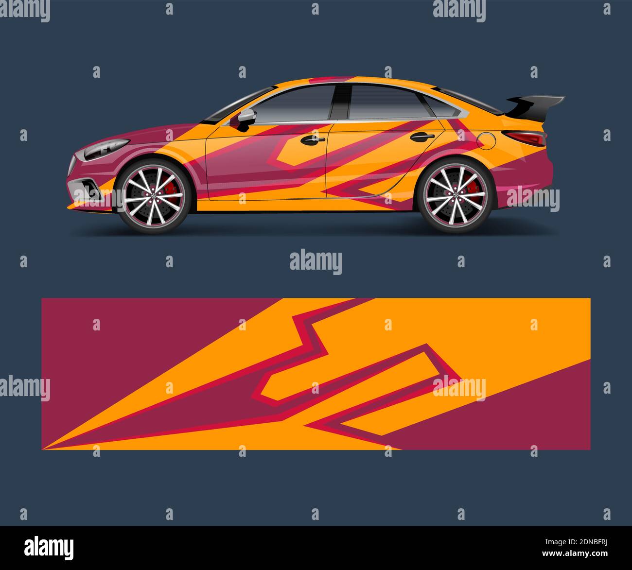 Car decal wrap design vector with wave element . Graphic abstract wave ...