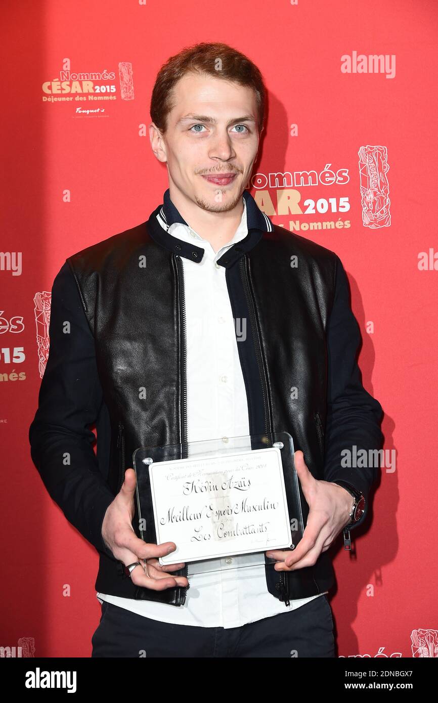Kevin Azais arriving at the 40th annual Cesar film Awards lunch held at ...